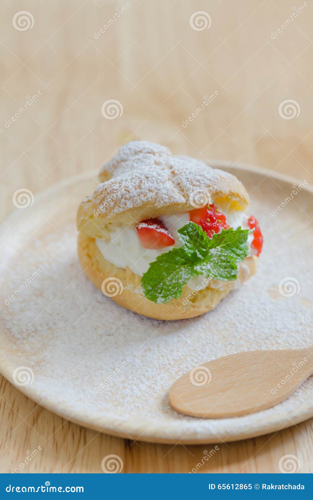Strawberry Choux Cream stock image. Image of food, choux - 65612865