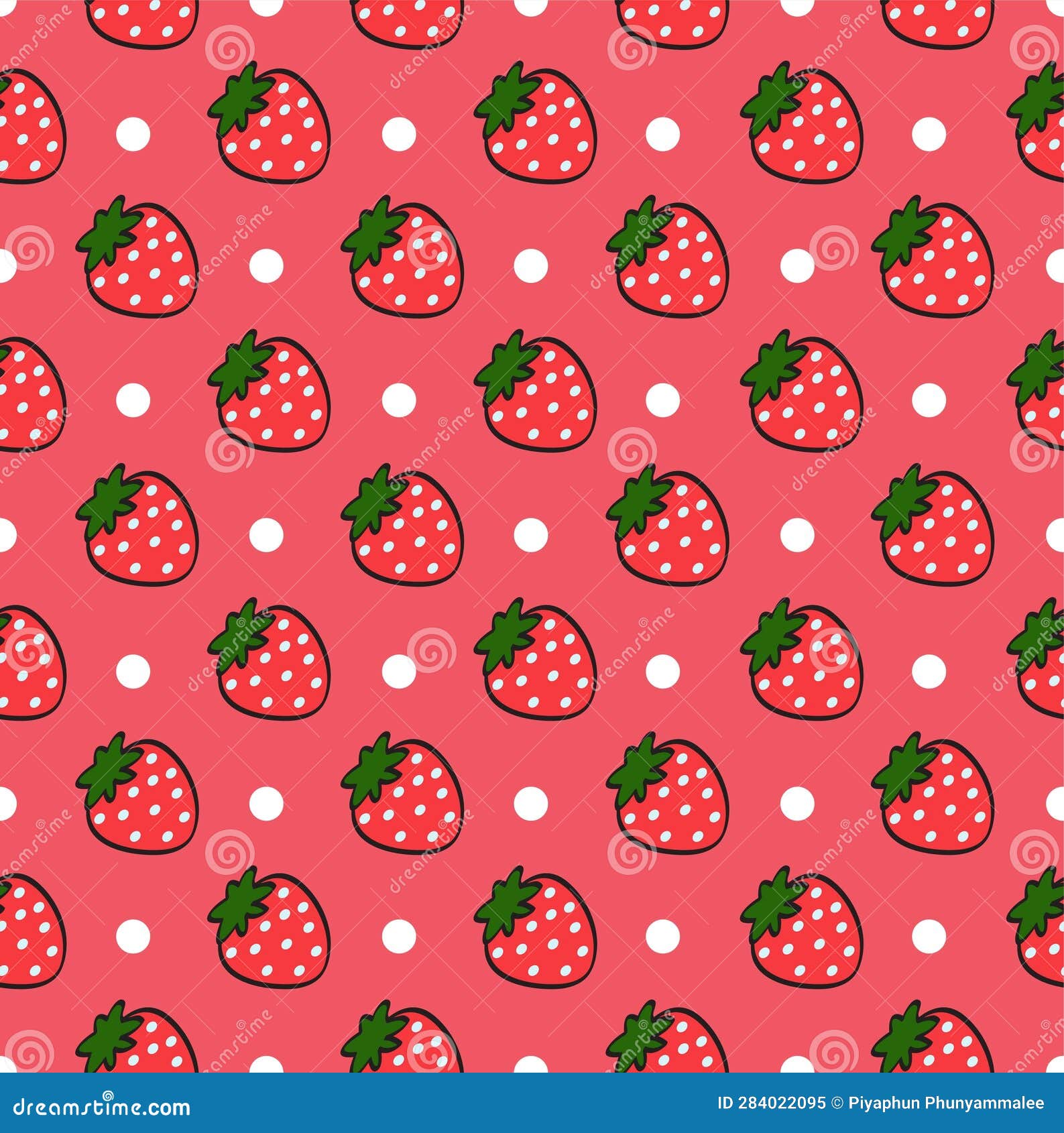 Graphic Strawberry and Circle Fabric Pattern 3 Stock Vector ...