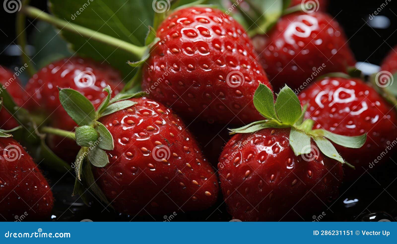 Strawberry Close-up Shot. Generative AI. Stock Image - Image of ...