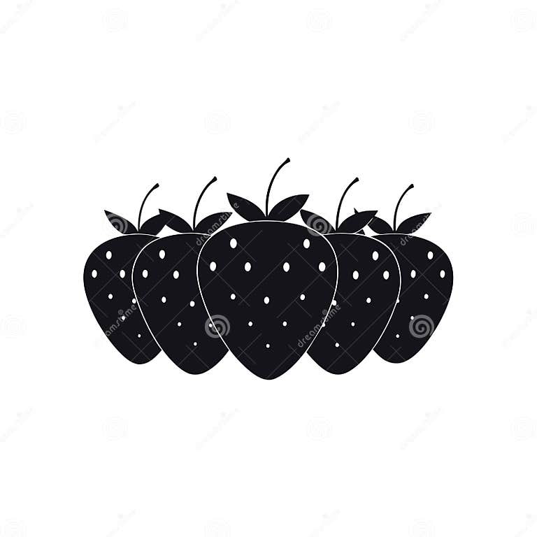 Strawberry Cluster Silhouette Stock Vector - Illustration of shapes ...