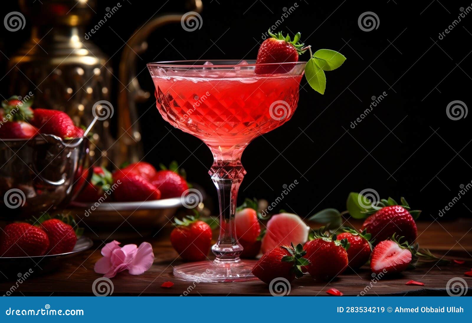 Strawberry Cocktail Bliss. Generative AI Stock Image - Image of ...