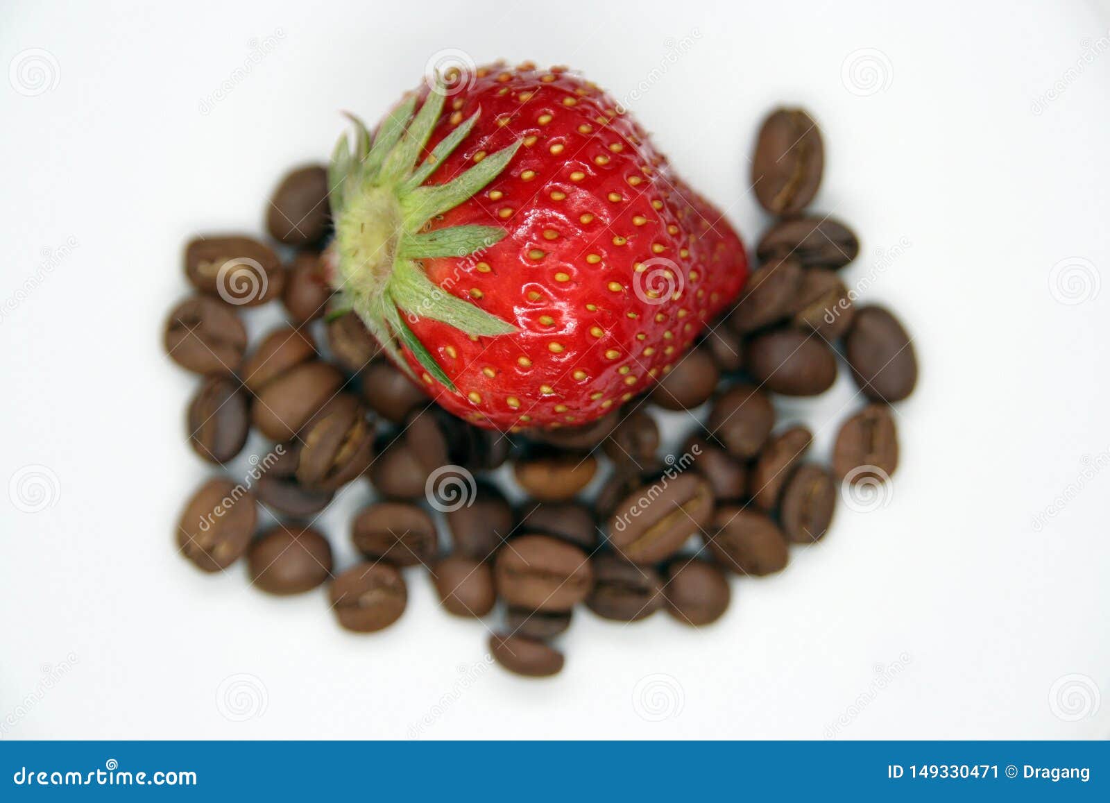 Strawberry and Coffee Beans. Strawberry on Coffee Stock Image - Image ...