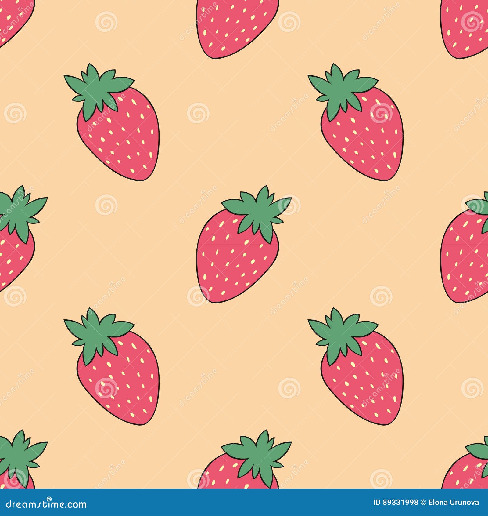 Strawberry. Colorful Vector Seamless Background Stock Vector ...