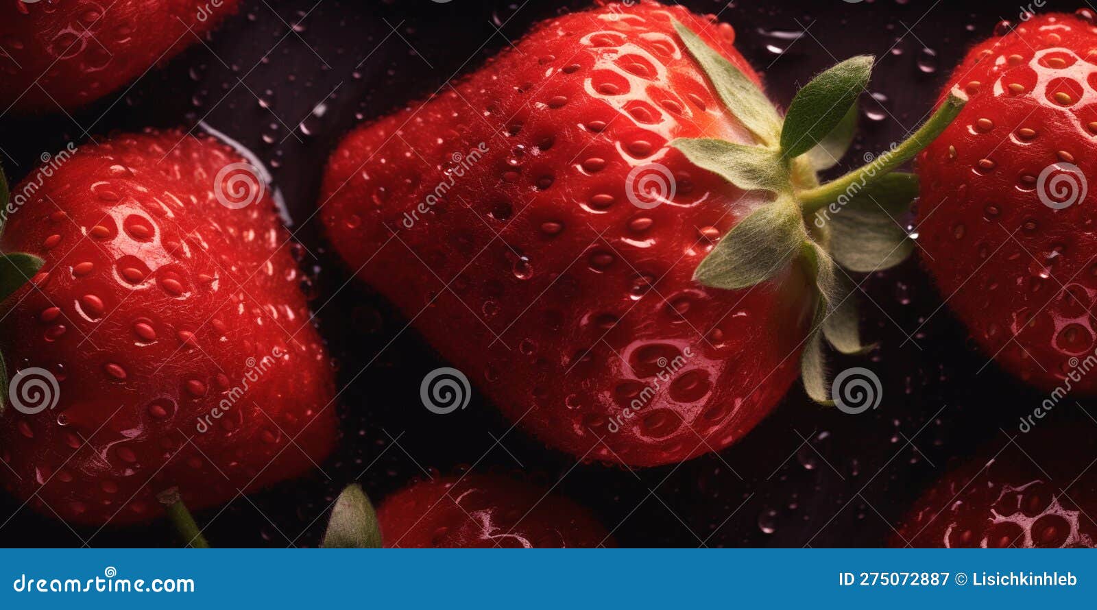 Strawberry on a Counter in the Supermarket. Banner Created with Ai ...
