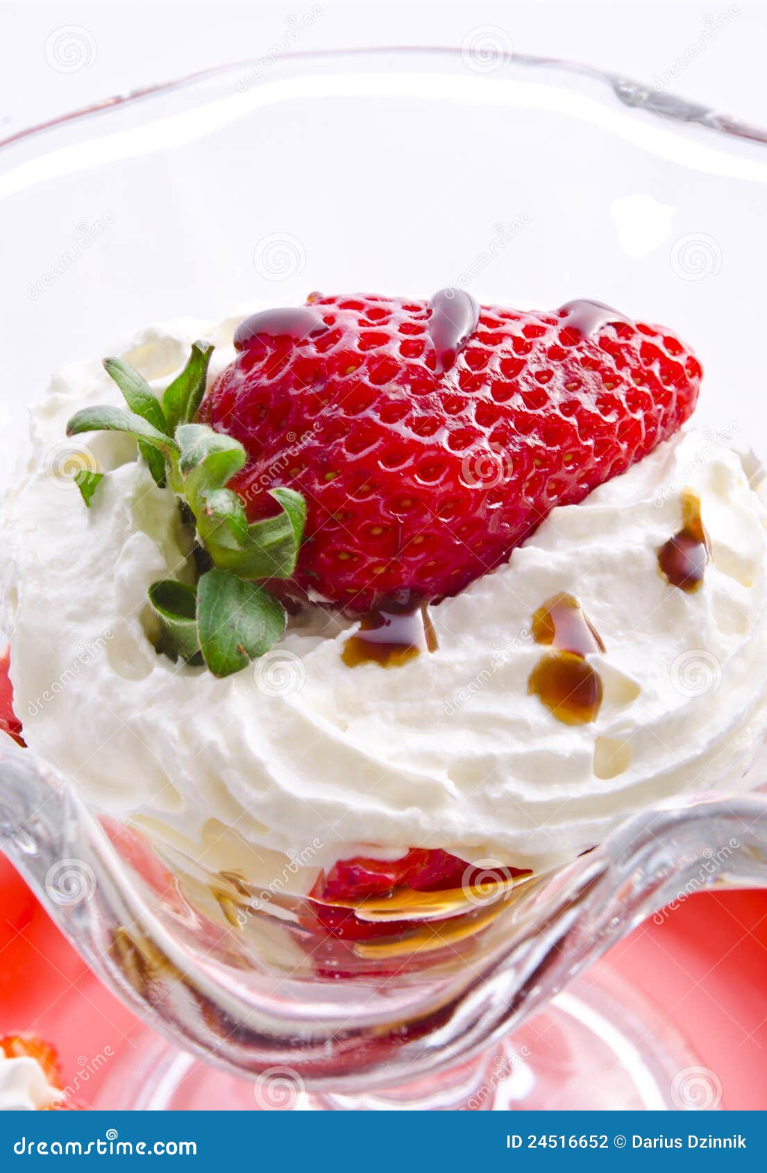 Strawberry with cream stock photo. Image of food, dessert - 24516652