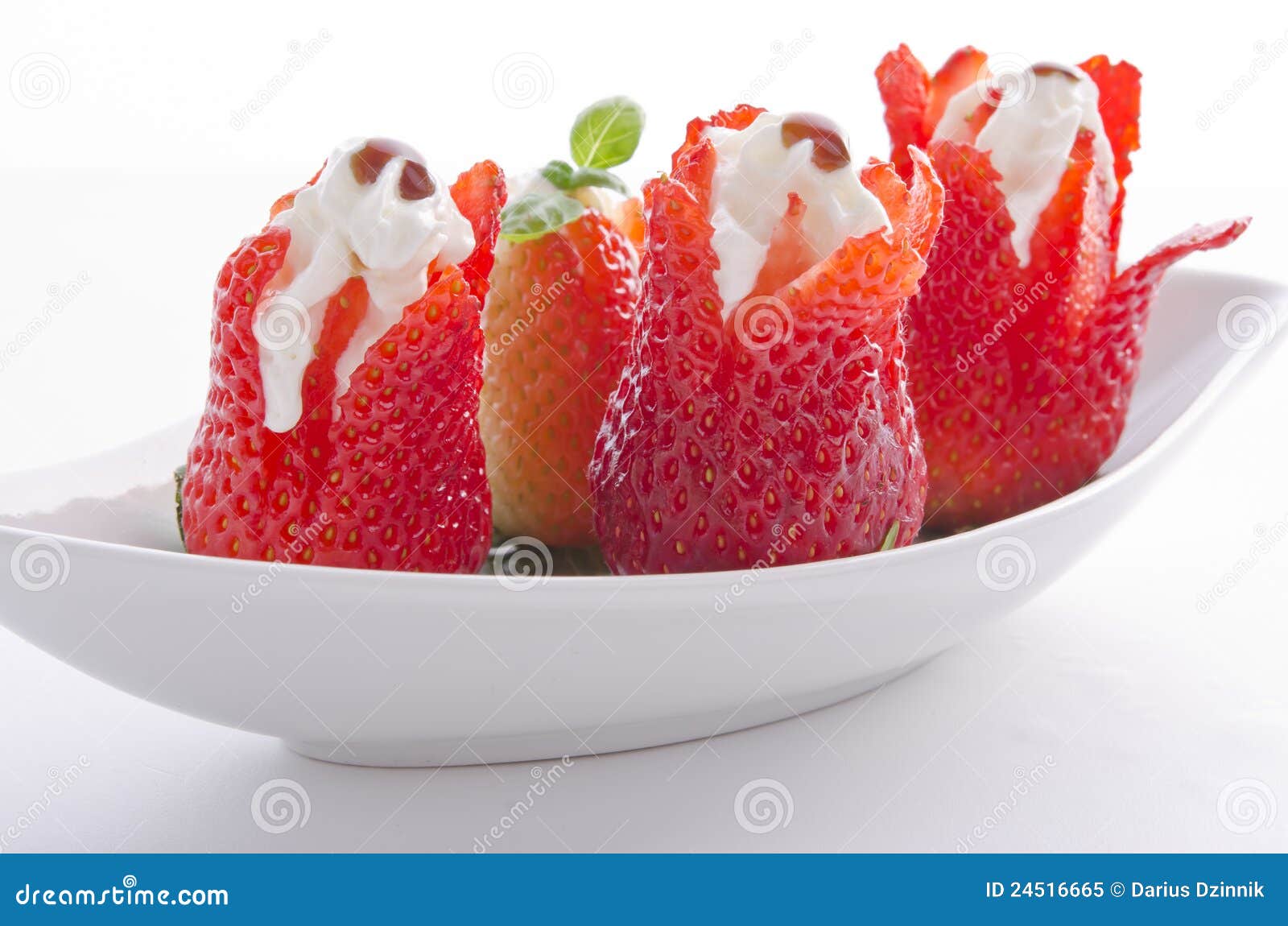 Strawberry with cream stock image. Image of decoration - 24516665
