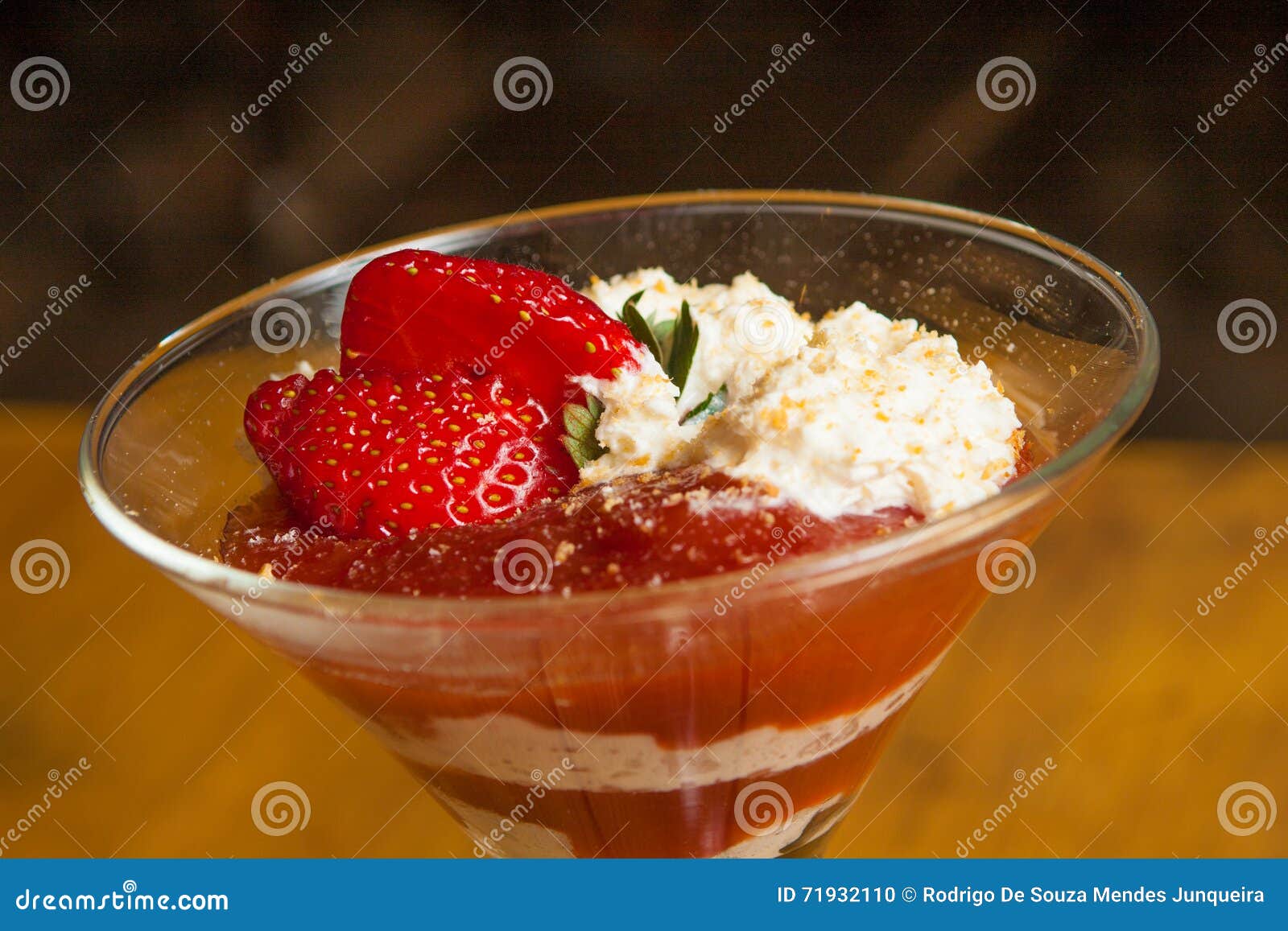 Strawberry Cream Dessert stock photo. Image of pavlova - 71932110