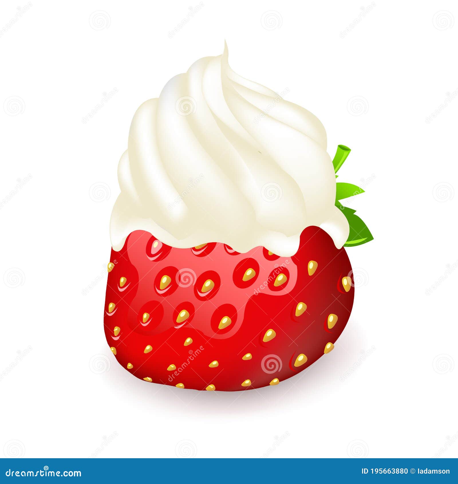 Strawberry with Cream stock vector. Illustration of liquid - 195663880