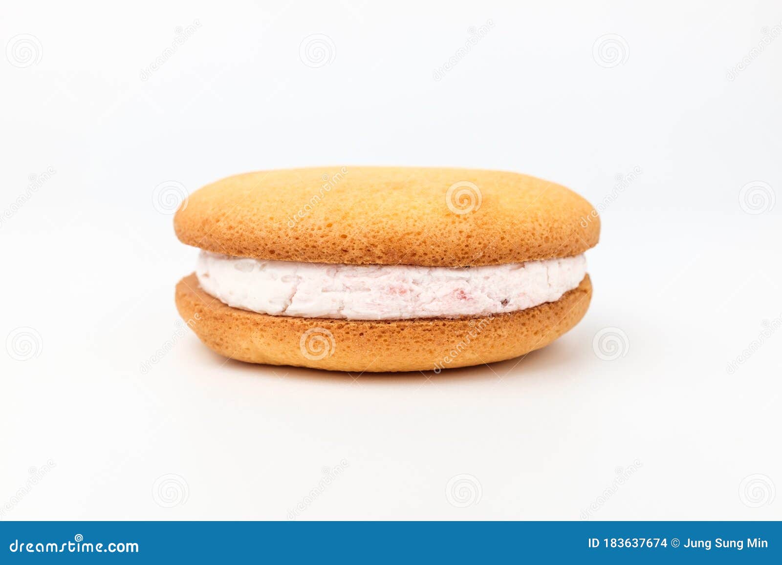 Strawberry Cream Pie on White Background Stock Photo - Image of snack ...