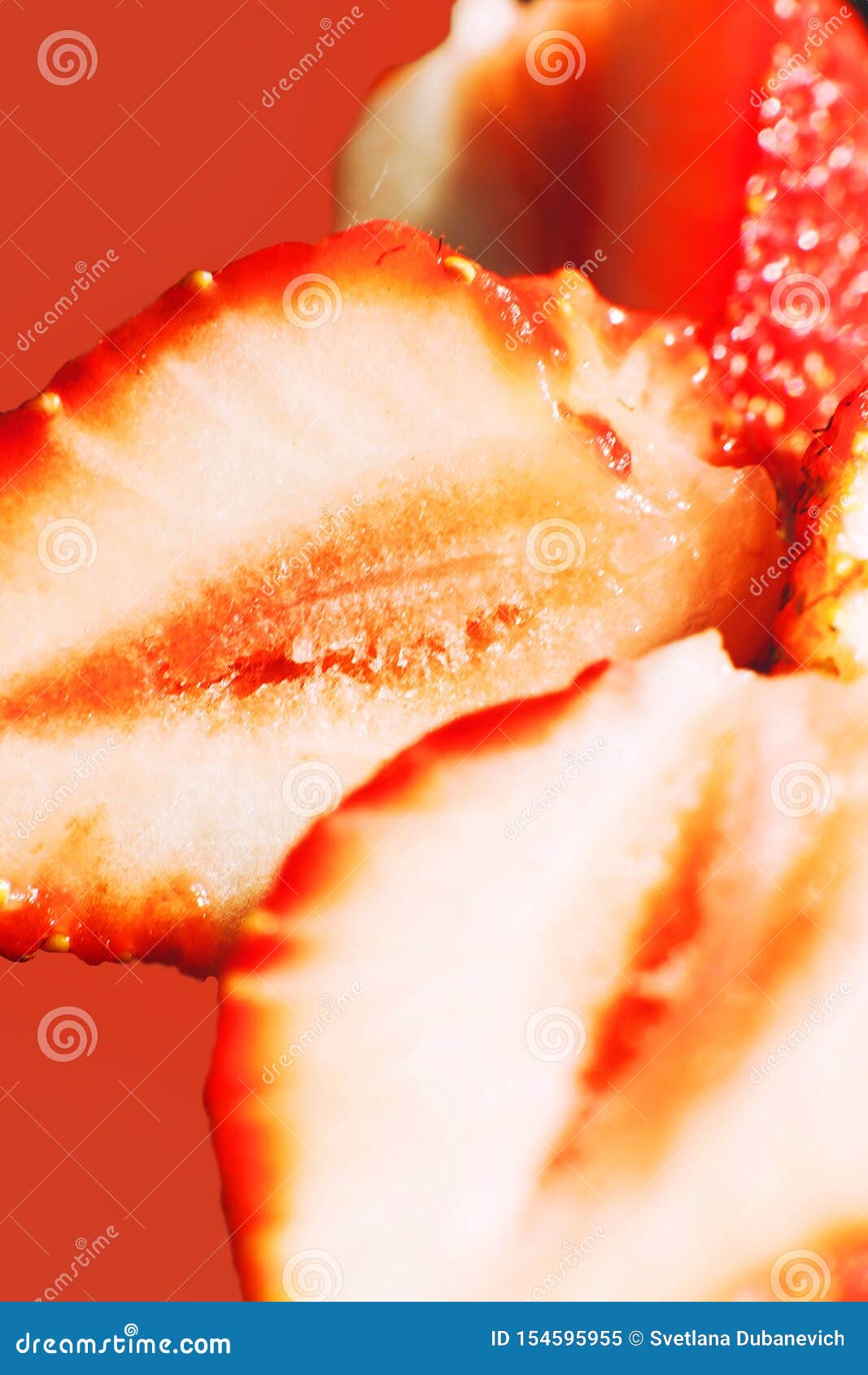 Strawberry Cut in Half. Strawberry Core Stock Image - Image of berries ...