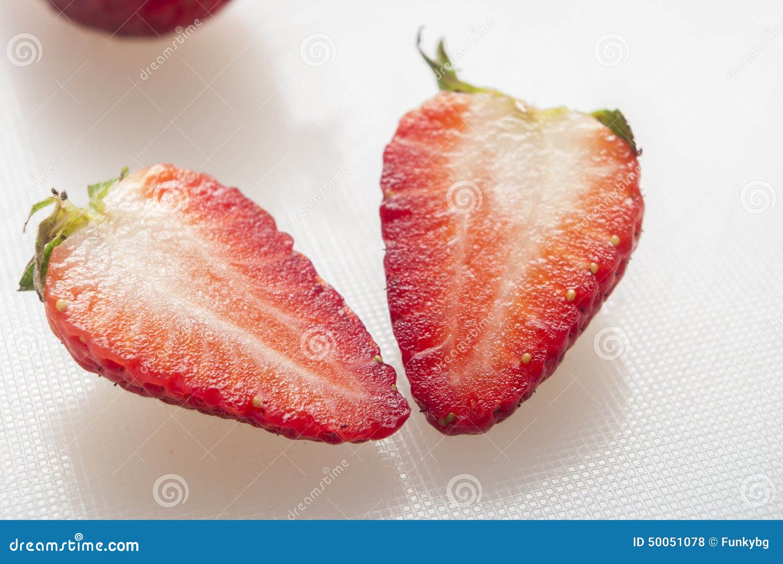 Strawberry Cut on White Background Stock Photo - Image of food, health ...