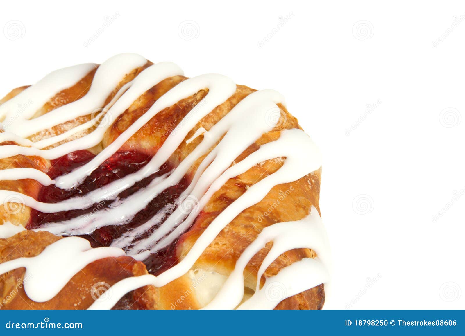 Strawberry Danish Isolated on a White Background Stock Photo - Image of ...