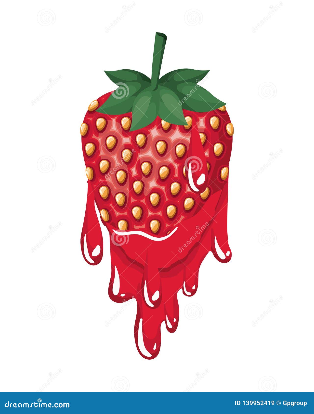 Strawberry Jam Dripping. Melted Red Syrup, Transparent Current Liquid ...