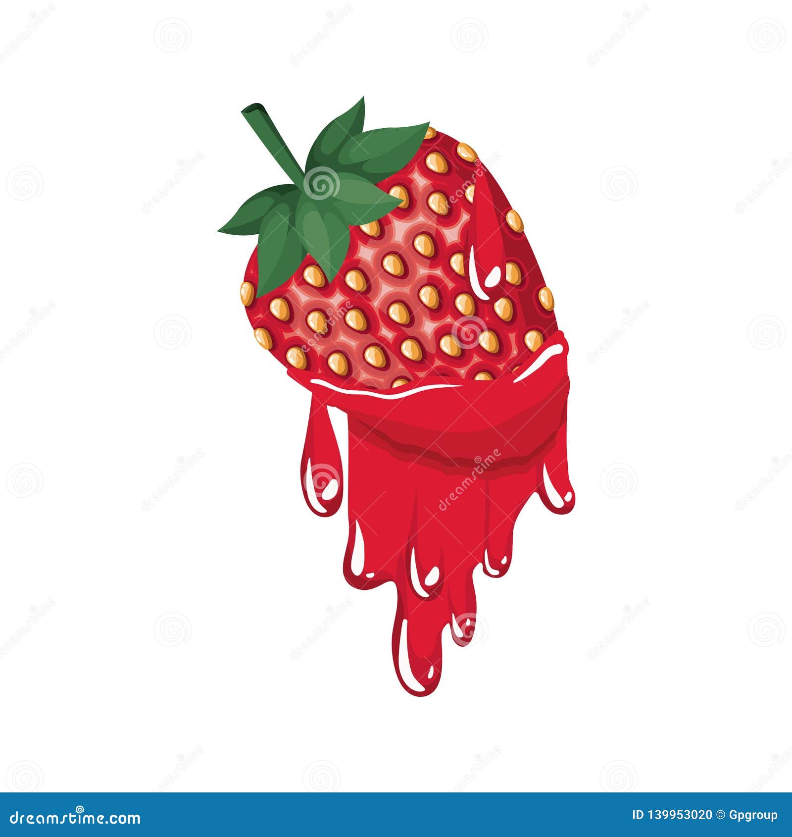 Strawberry Jam Dripping. Melted Red Syrup, Transparent Current Liquid ...