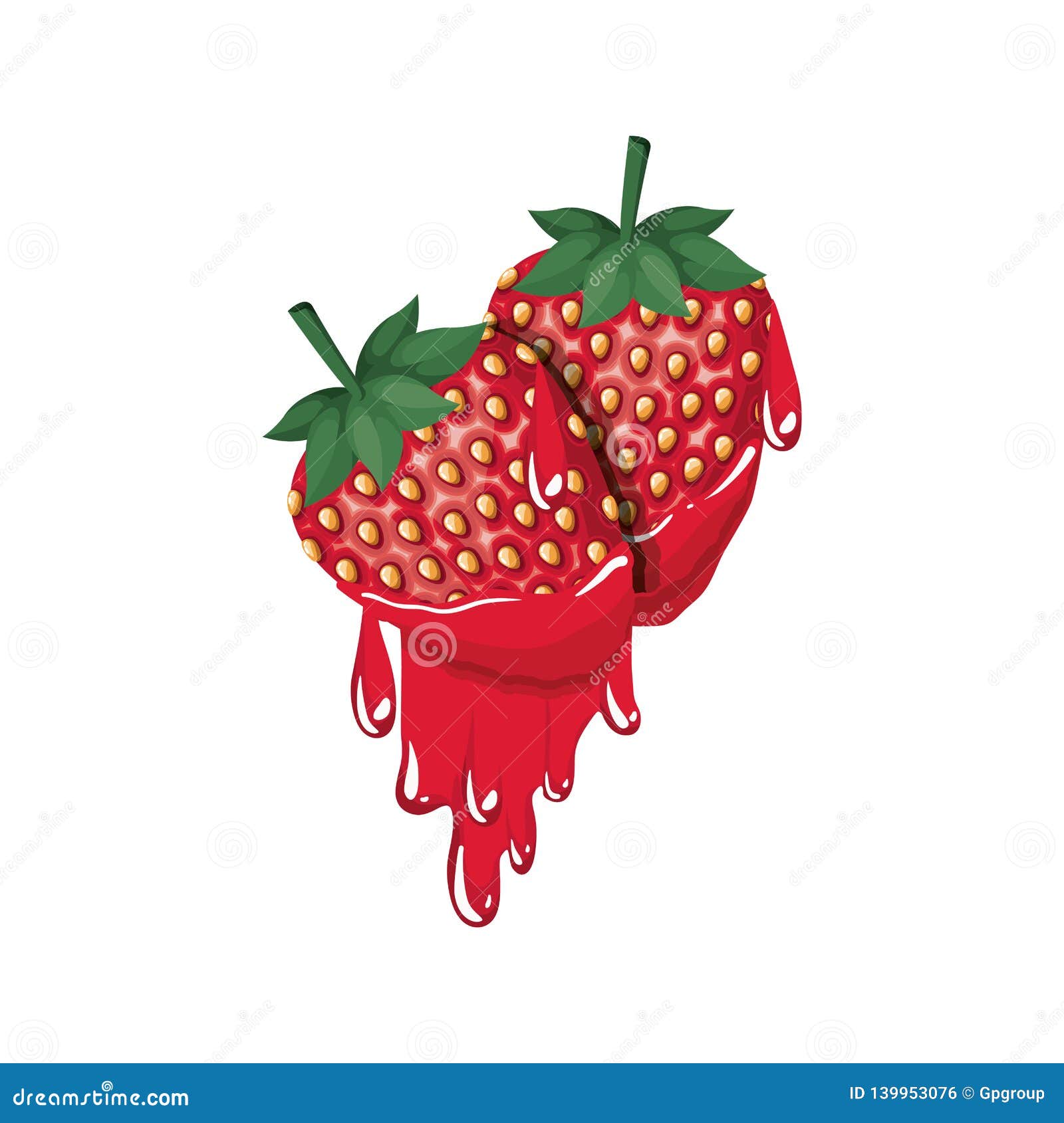 Strawberry Jam Dripping. Melted Red Syrup, Transparent Current Liquid ...