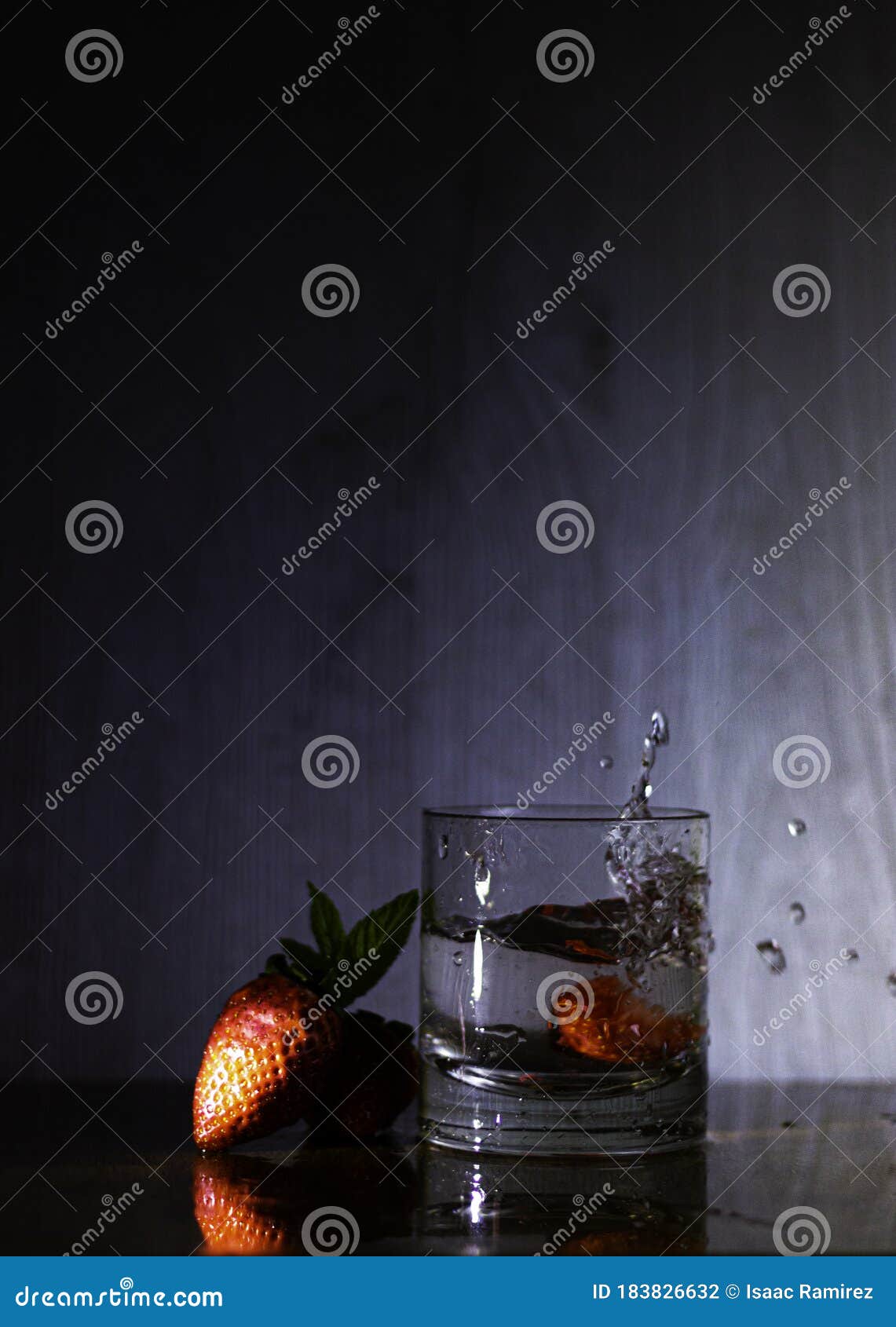 Strawberry drop stock photo. Image of refreshment, juicy - 183826632