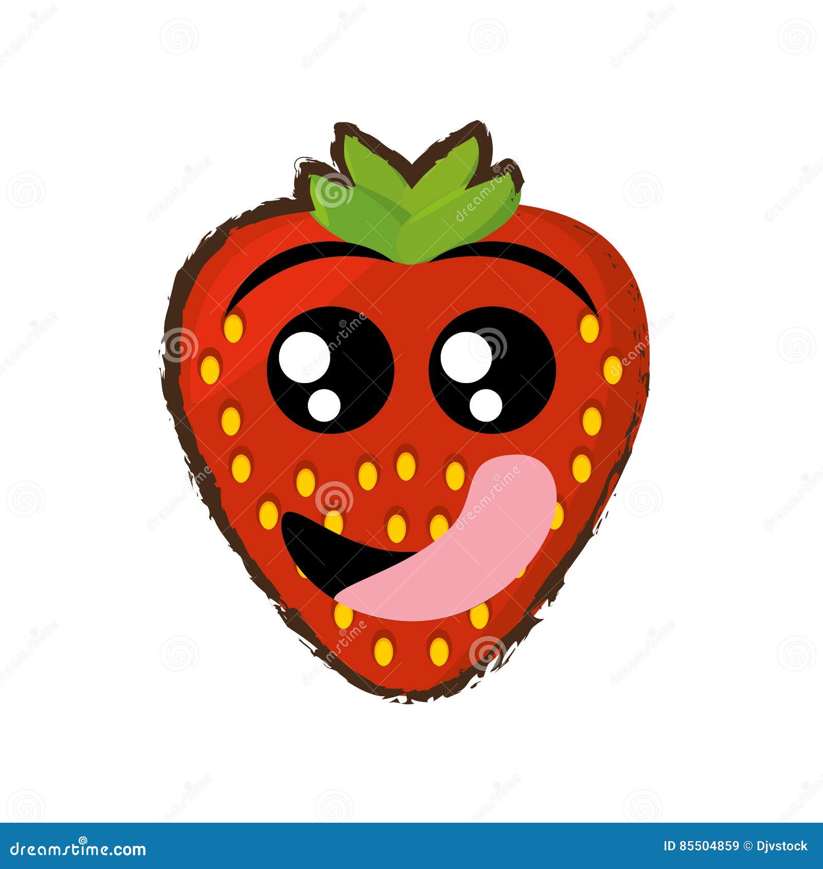 Strawberry Expressions Hungry Face Stock Illustration - Illustration of ...