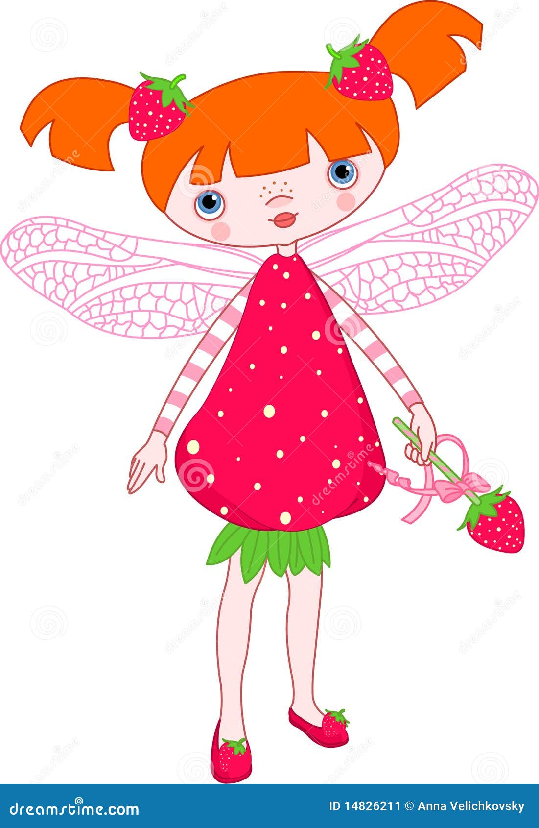 Strawberry fairy stock vector. Illustration of magic - 14826211