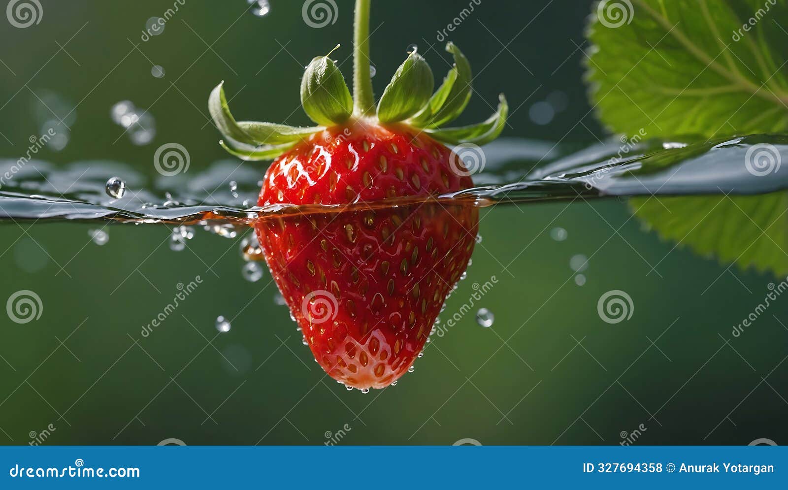 A Strawberry Falling or Floating in Midair Stock Illustration ...