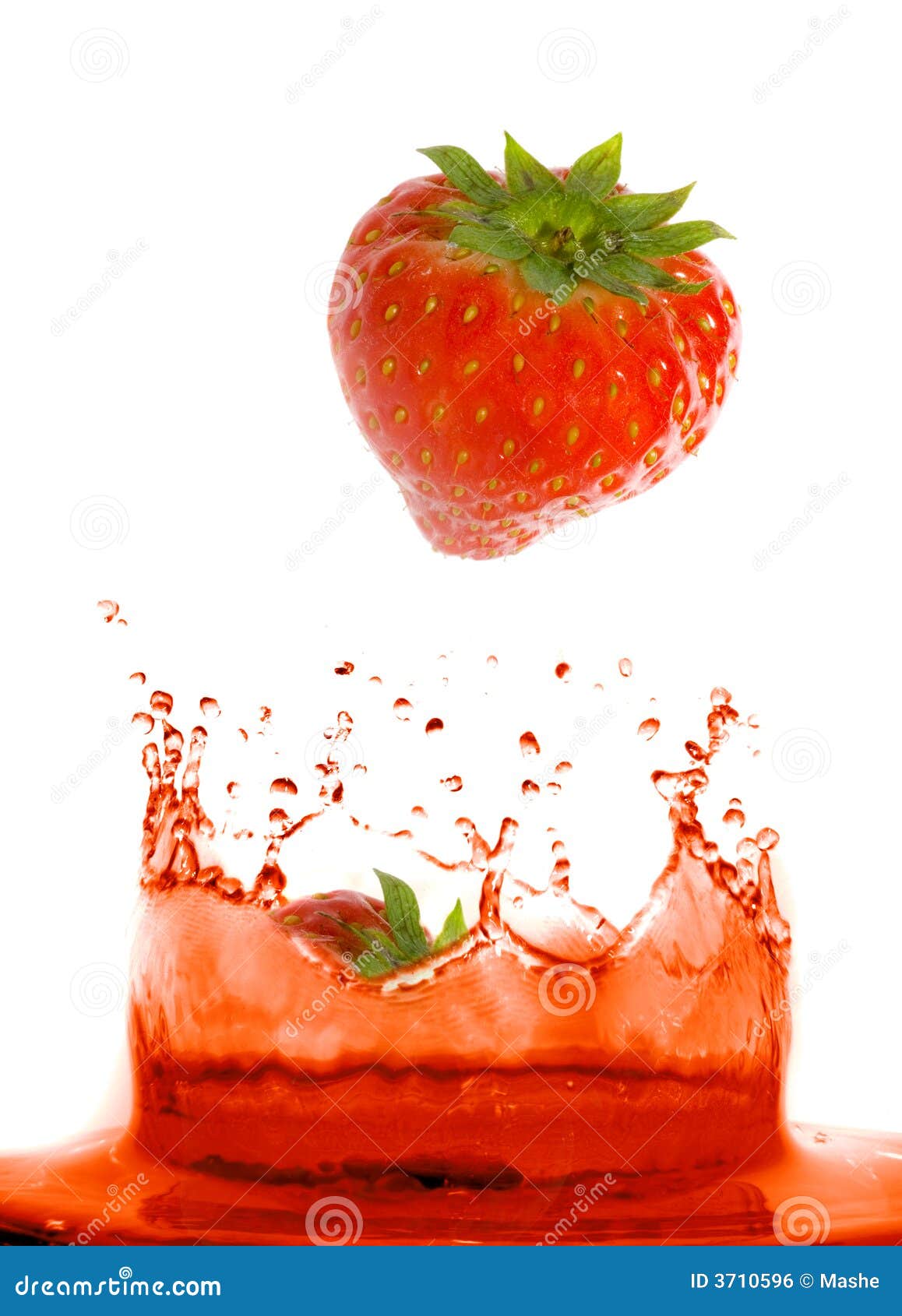 Strawberry Falling in Juice. Stock Photo - Image of falling, cold: 3710596