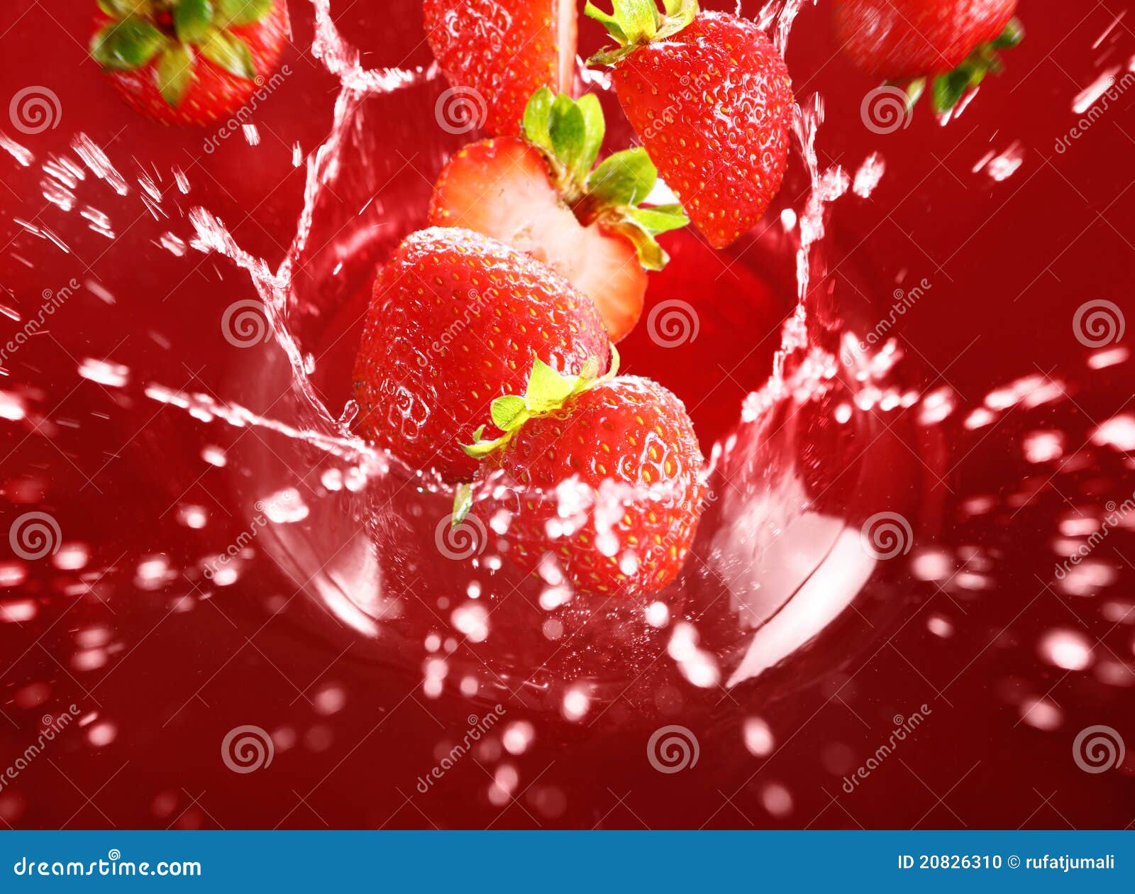 Strawberry Falling Into Water With A Splash Stock Image | CartoonDealer ...