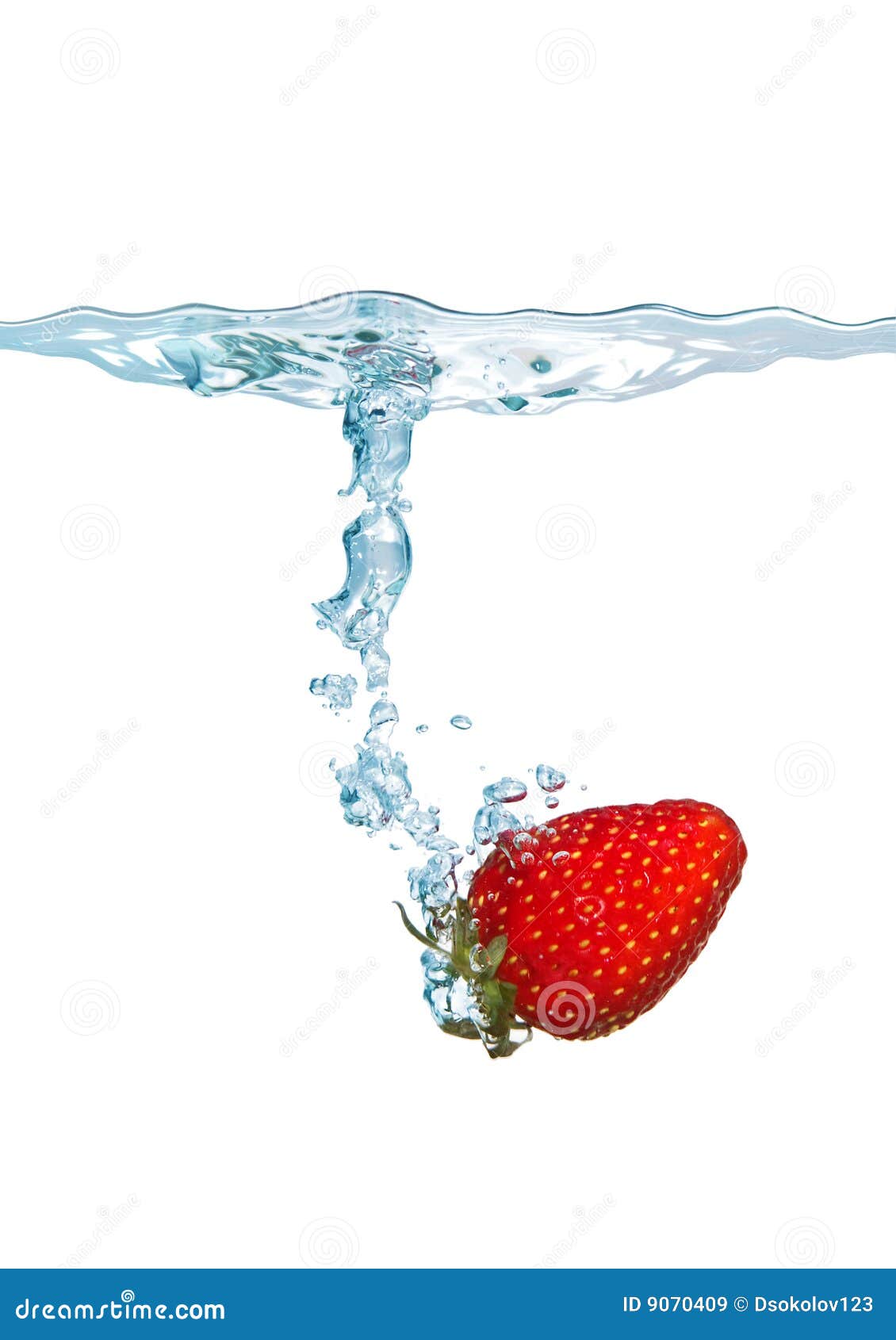 Strawberry Falling Into Water With A Splash Stock Image | CartoonDealer ...