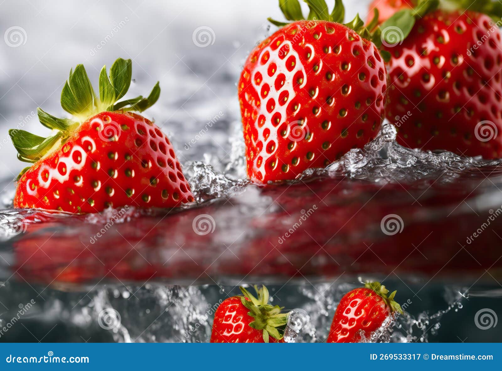 Strawberry Falling into Water Splash Stock Image - Image of vitamin ...