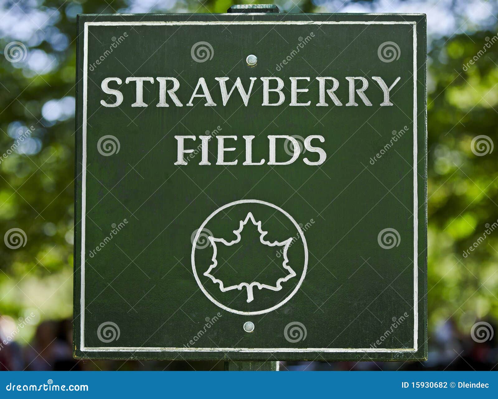 Strawberry Fields Sign in Central Park Stock Photo - Image of remember ...