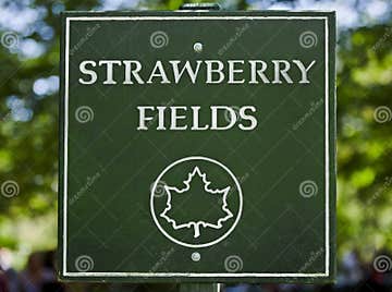 Strawberry Fields Sign in Central Park Stock Photo - Image of remember ...