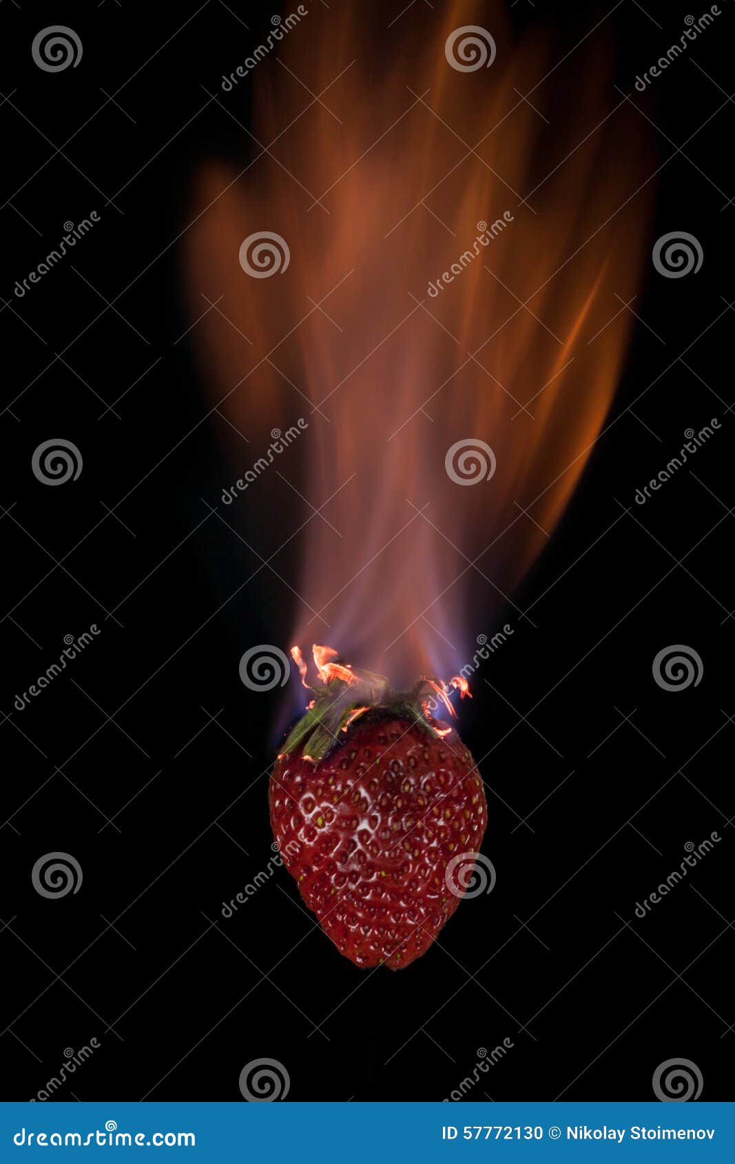 Strawberry on fire stock photo. Image of danger, hell - 57772130