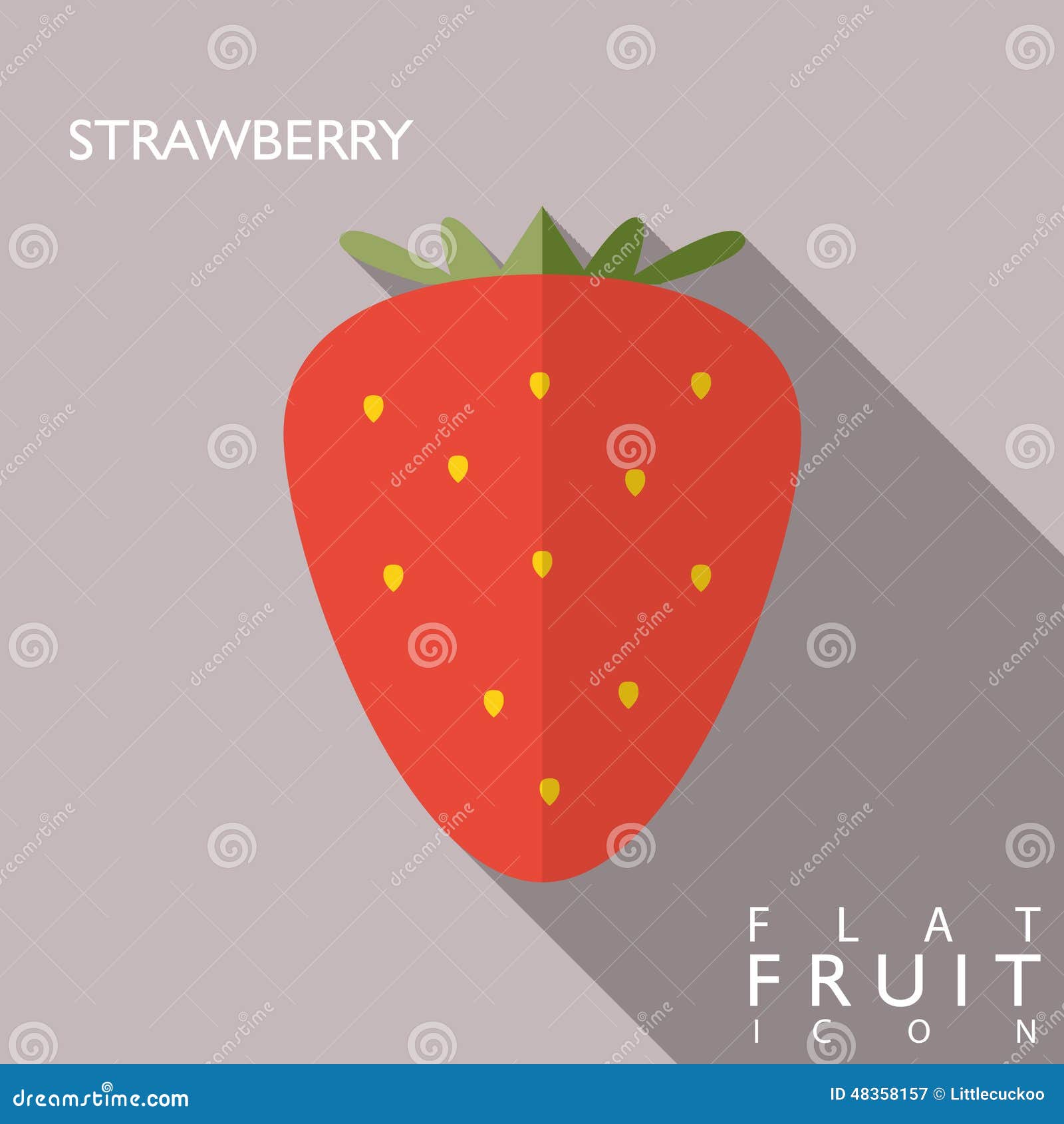 Strawberry Flat Icon Illustration with Long Shadow Stock Vector ...
