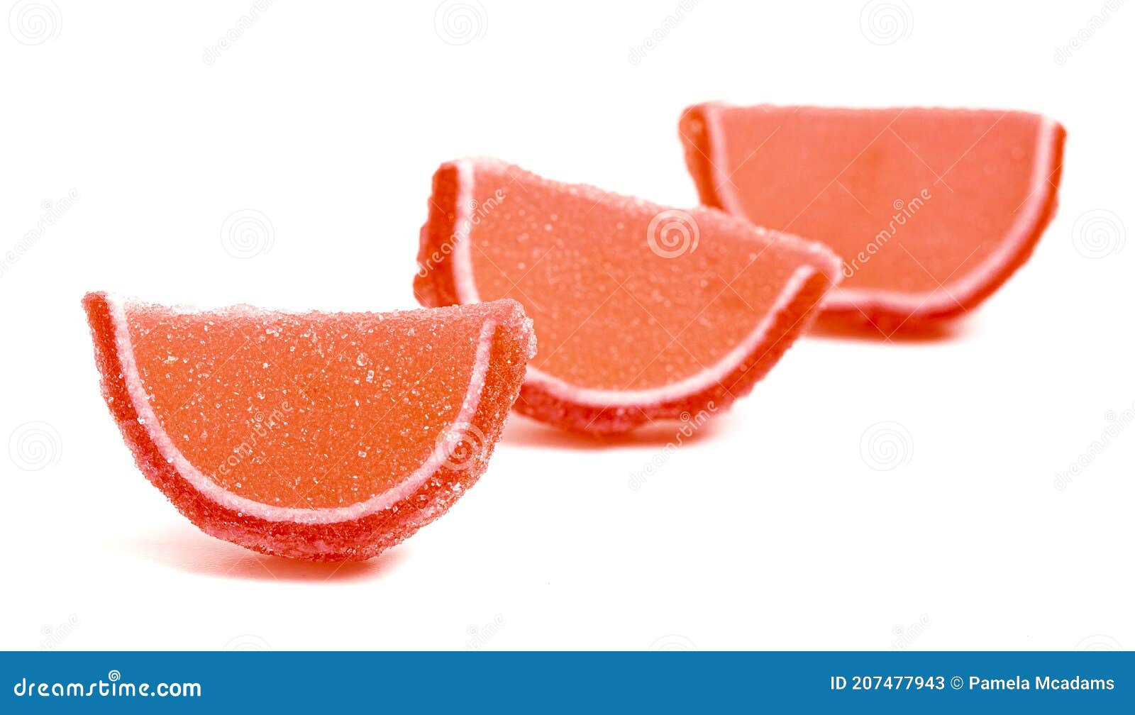 Strawberry Flavored Candy Fruit Slice on a White Background Stock Image ...