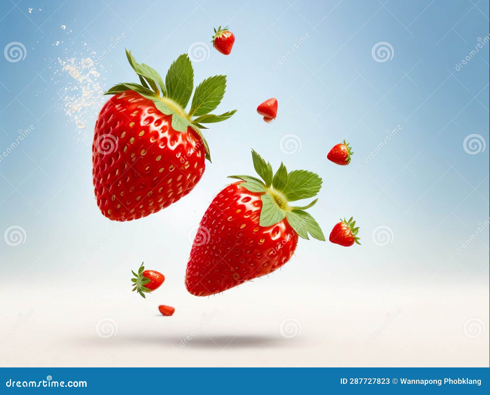 Strawberry Floating in the Air, Generative Ai Stock Illustration ...
