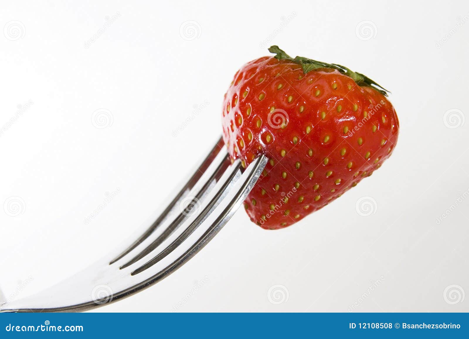 Strawberry fork stock photo. Image of flavors, fruit - 12108508