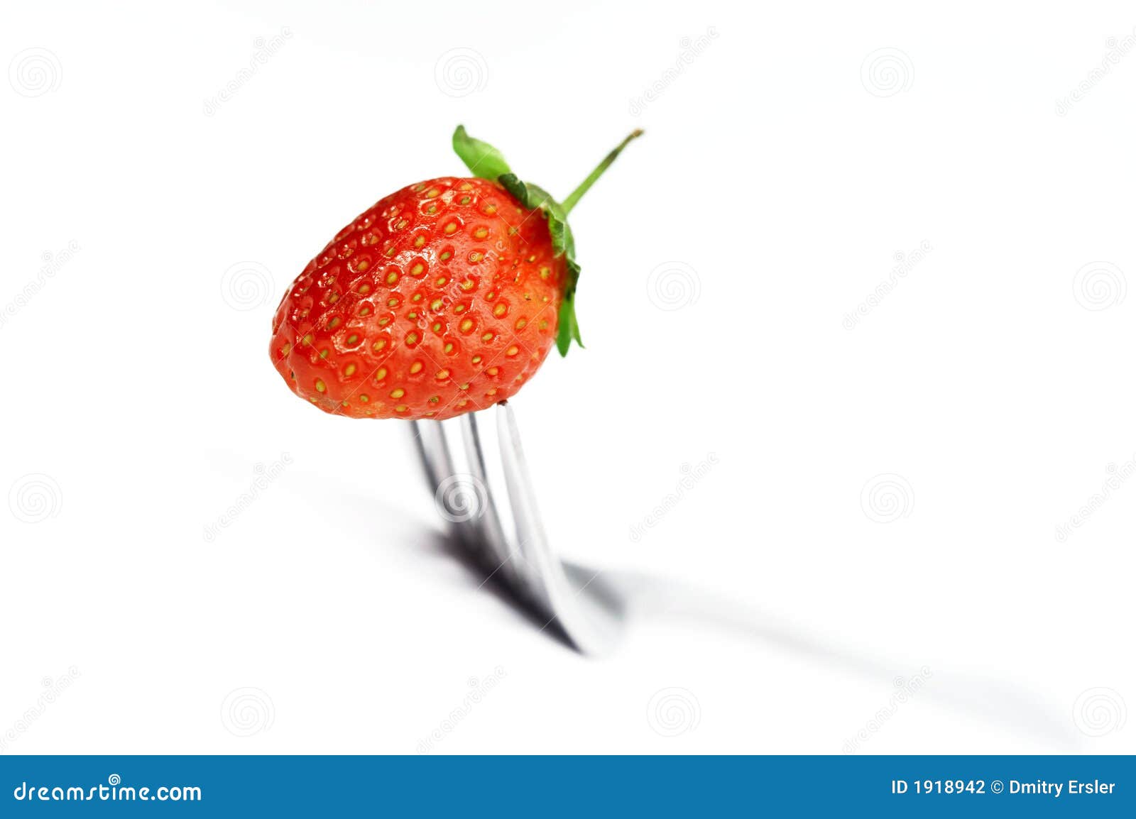 Strawberry on fork stock photo. Image of nourishment, berry - 1918942