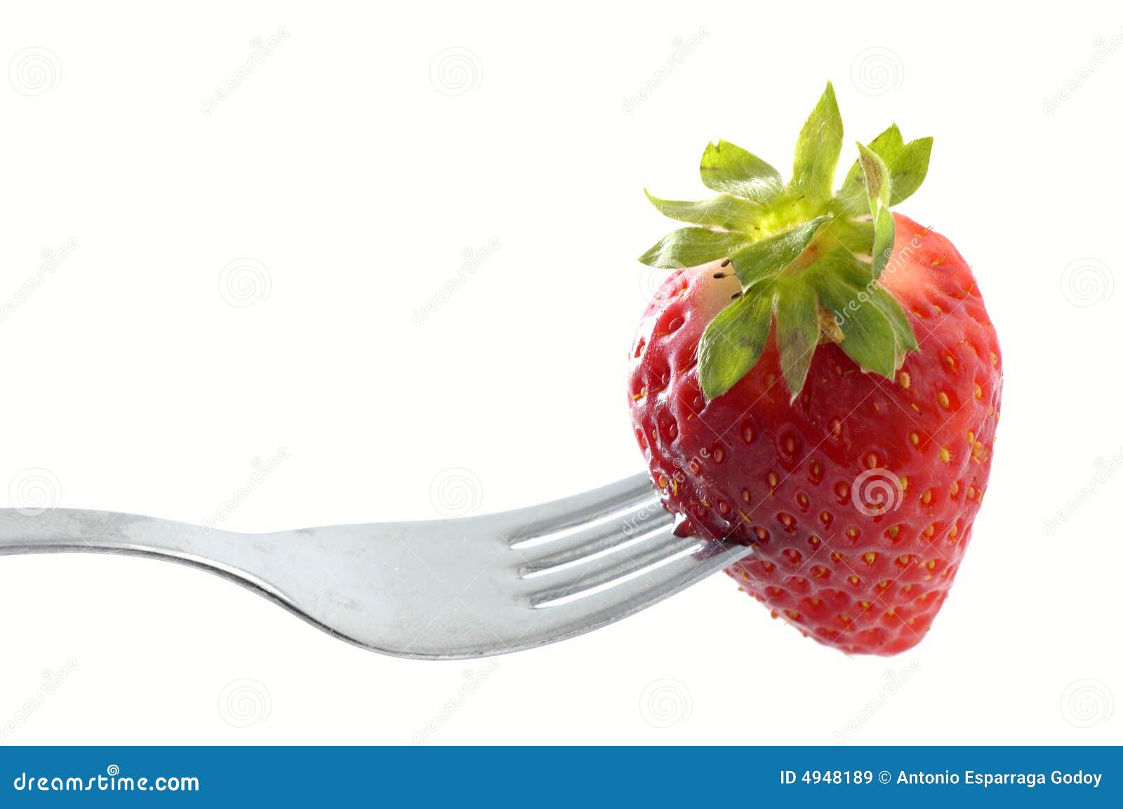 Strawberry on fork stock image. Image of nature, farm - 4948189