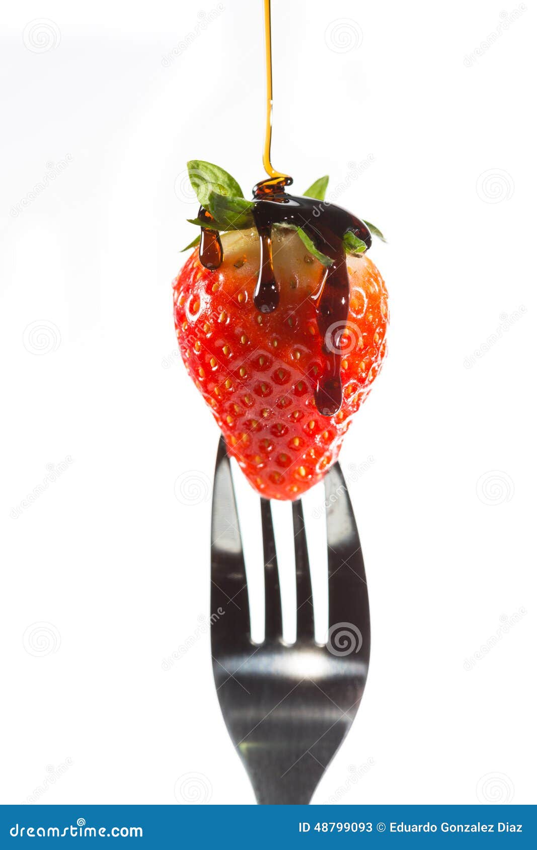 Strawberry fork stock image. Image of delicious, vertical - 48799093