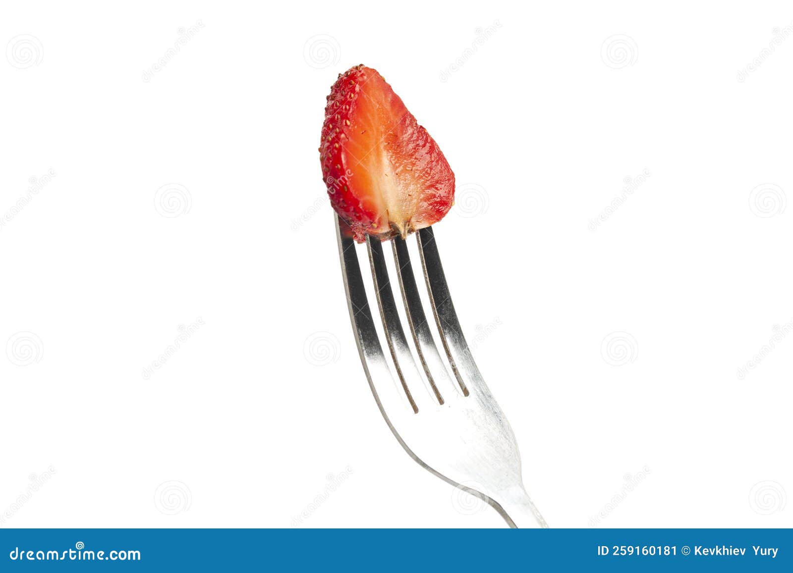 Strawberry on a Fork Isolated on White. Stock Image - Image of fork ...