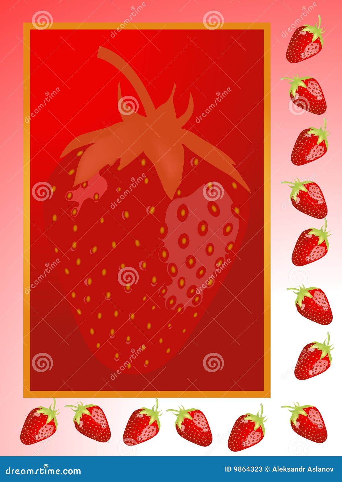Strawberry frame stock illustration. Illustration of strawberry - 9864323