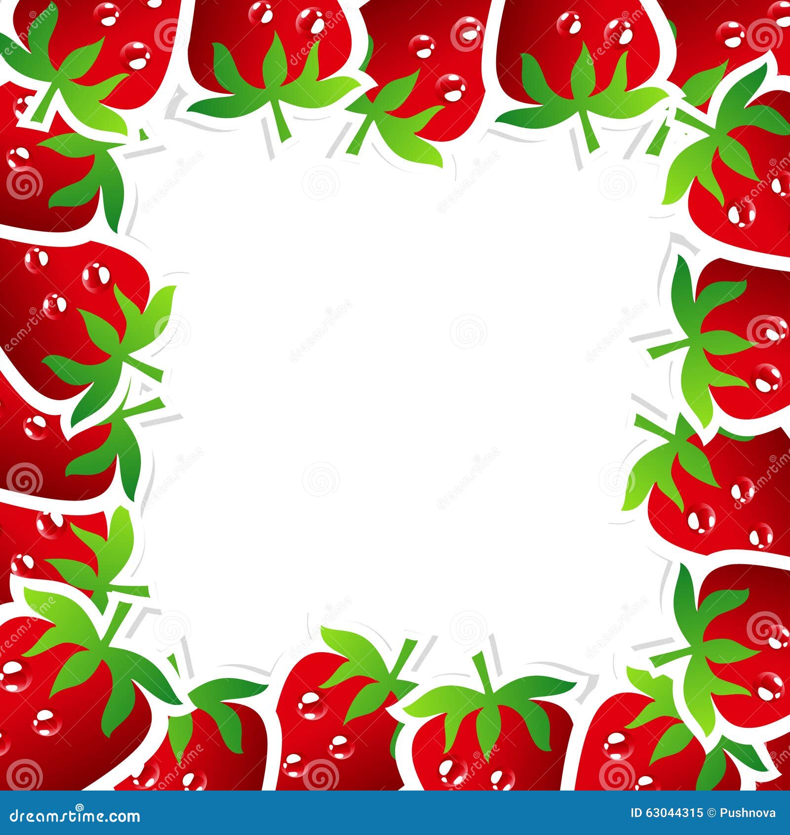 Strawberry Frame stock vector. Illustration of healthy - 63044315