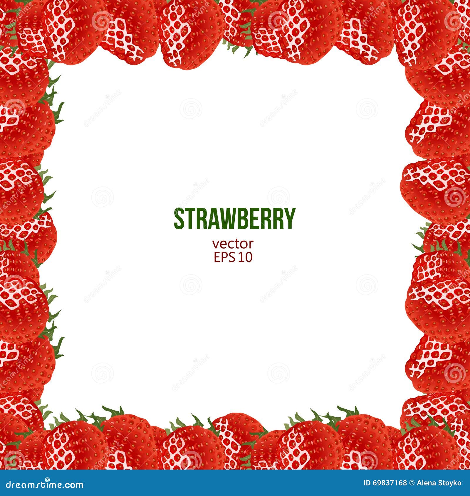 Strawberry Frame, Vector Illustration Stock Vector - Illustration of ...