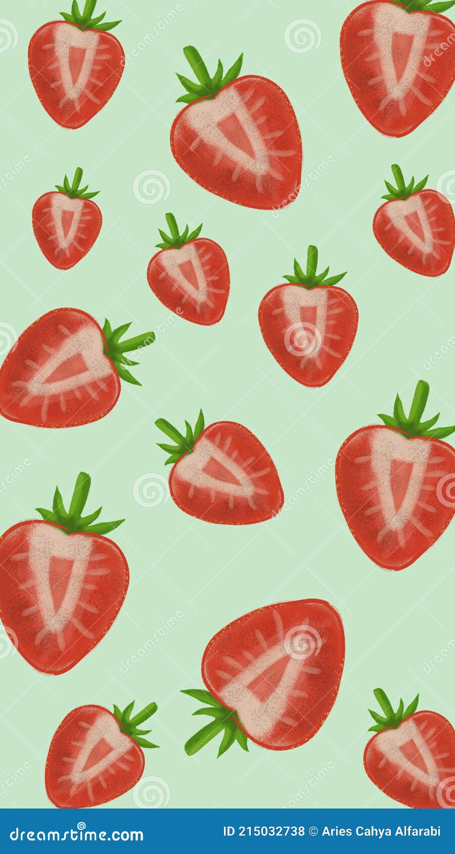 Strawberry Fruit Pattern Wallpaper Background Stock Illustration ...