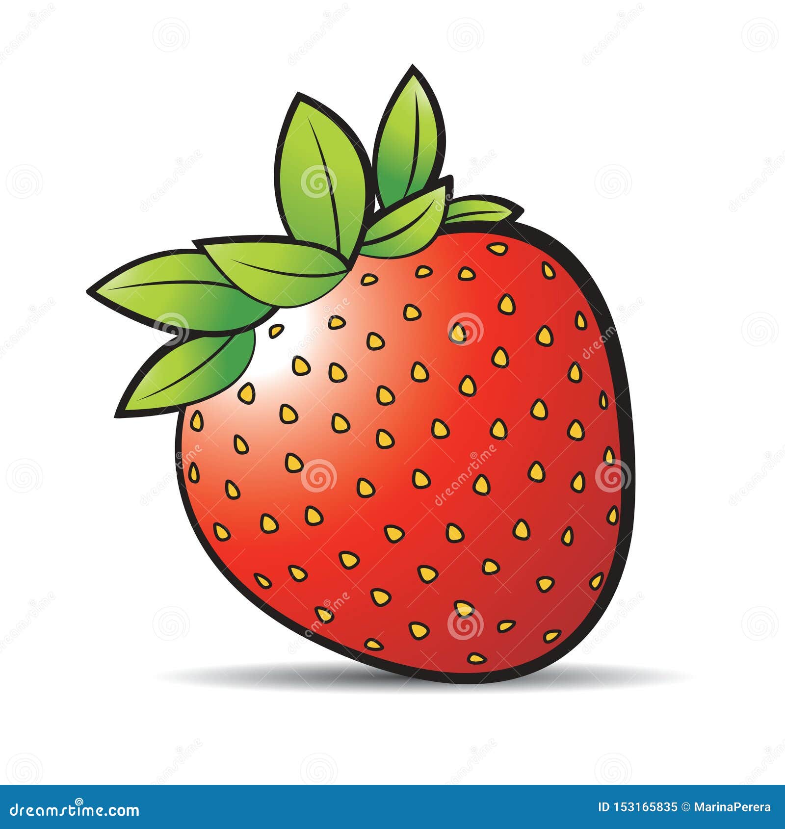 Strawberry Fruit Vector Cartoon Drawing Stock Vector - Illustration of ...