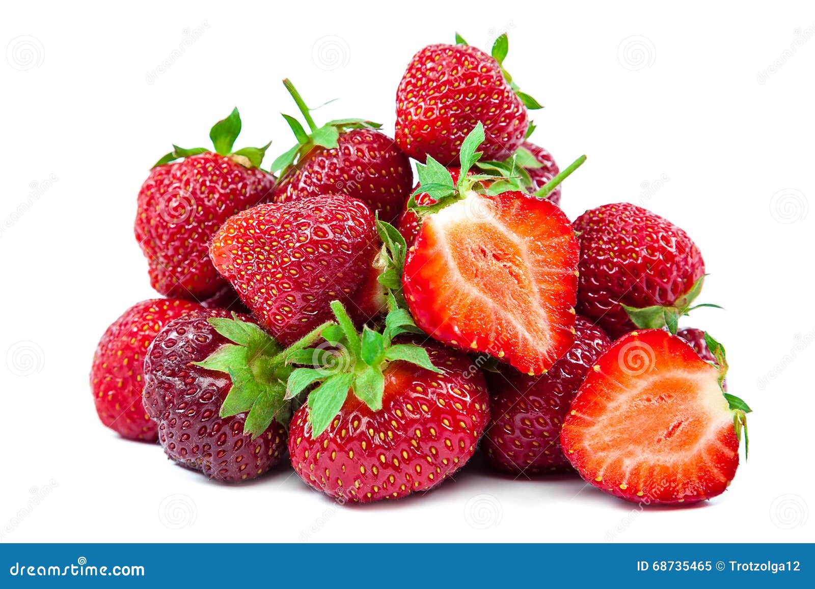 Strawberry Fruit on White Background. Stock Image - Image of fruity ...