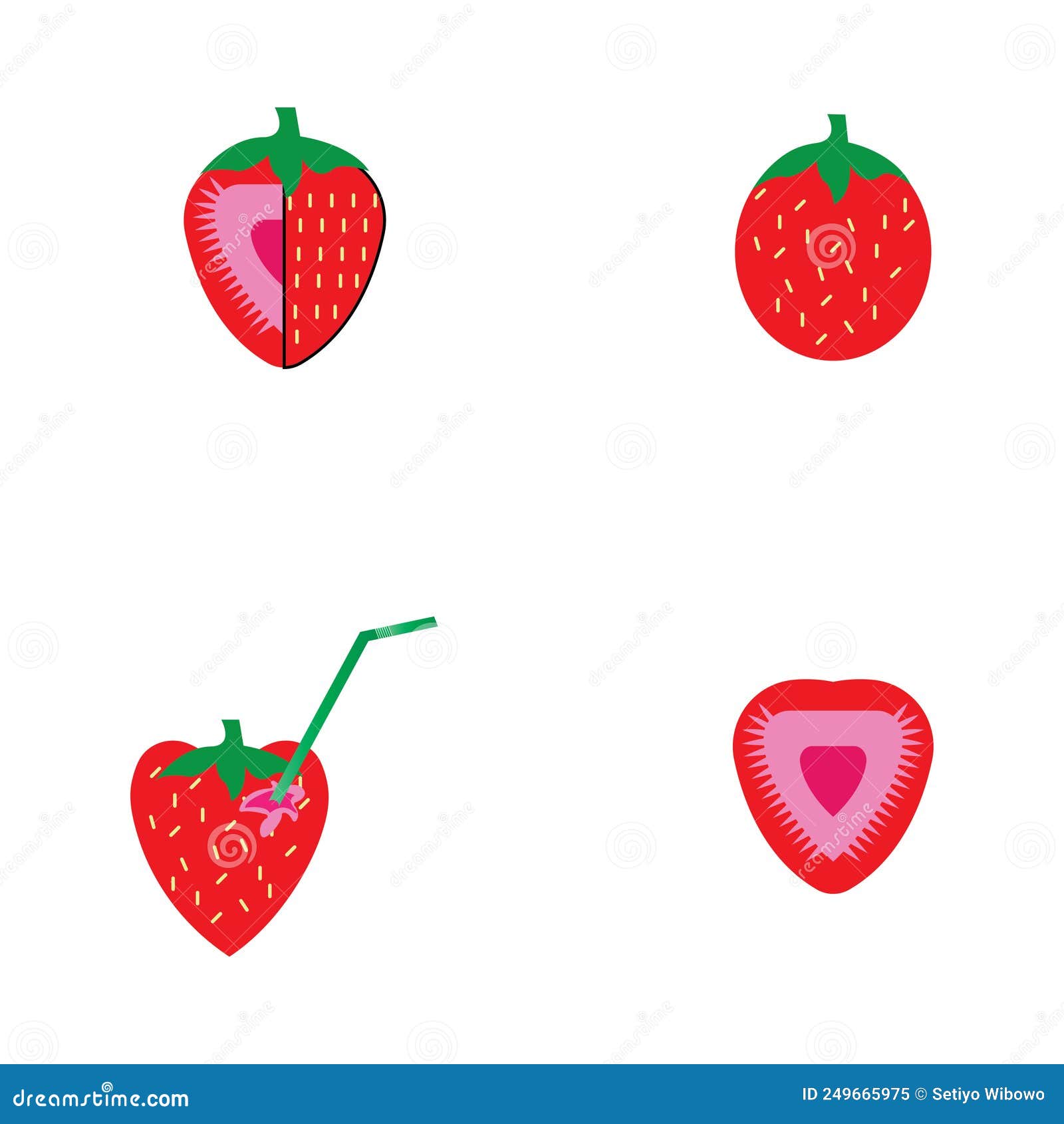 Strawberry Logo Vector Icon Background Template Illustration Stock ...