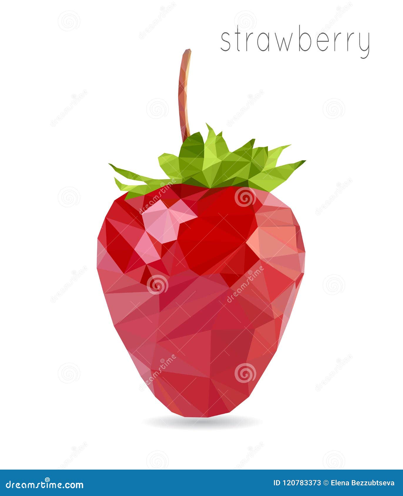 Strawberry, Geometric Polygonal Fruit, Triangles, Vector Stock Vector - Illustration of ...