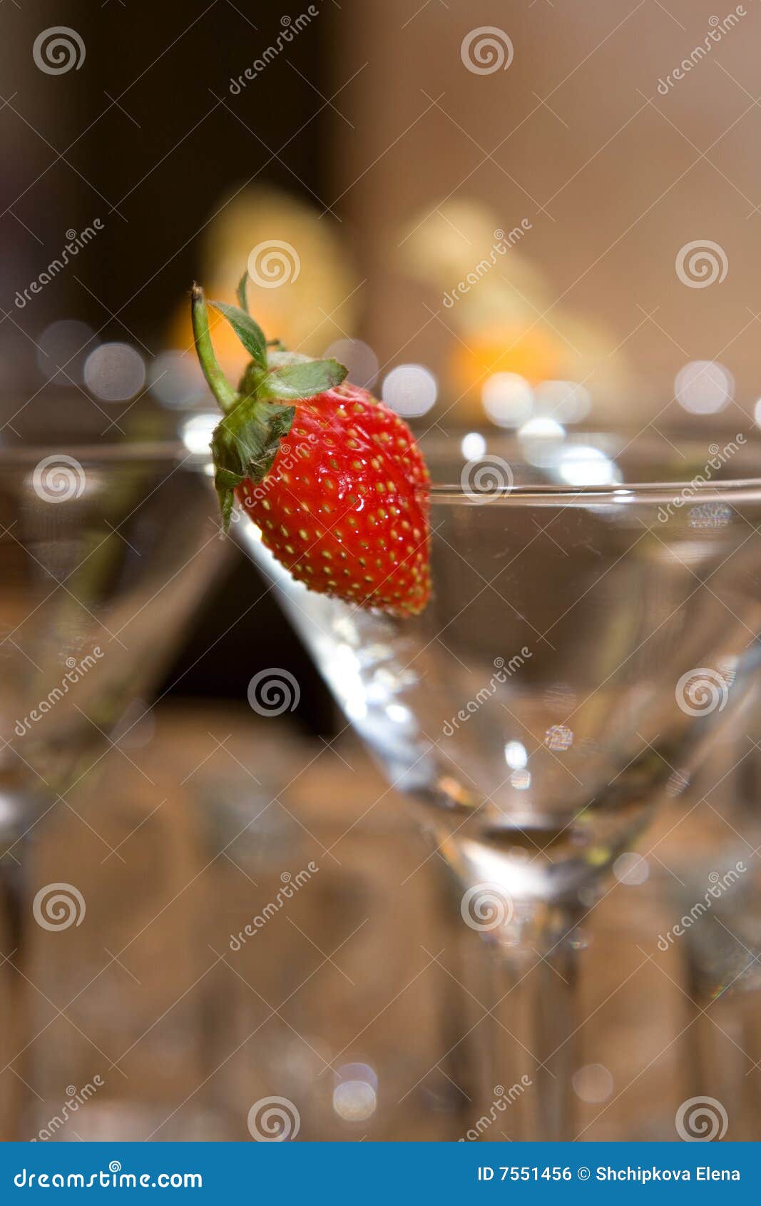 Strawberry on a glass stock photo. Image of sweet, restaurant - 7551456