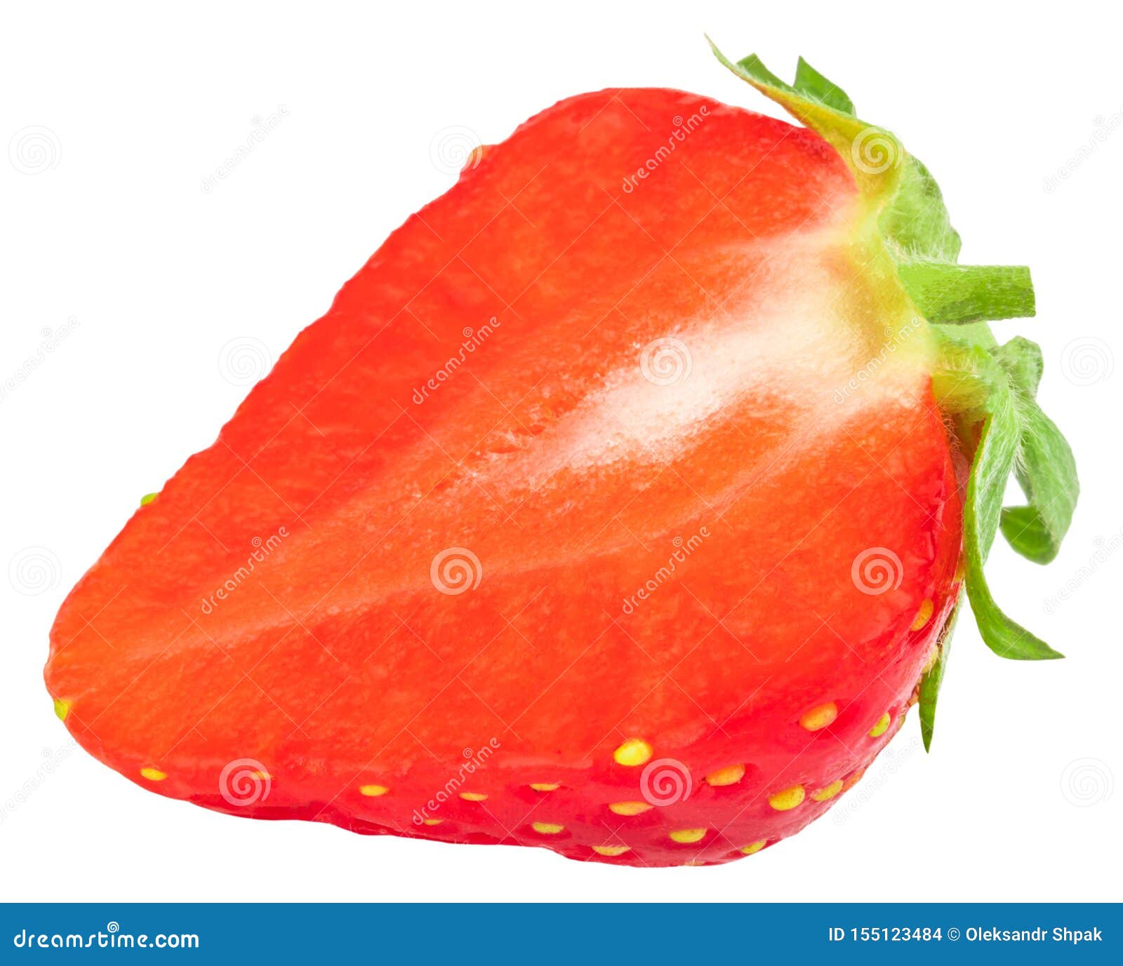 Strawberry Half Isolated on White Background. Clipping Path Stock Photo ...