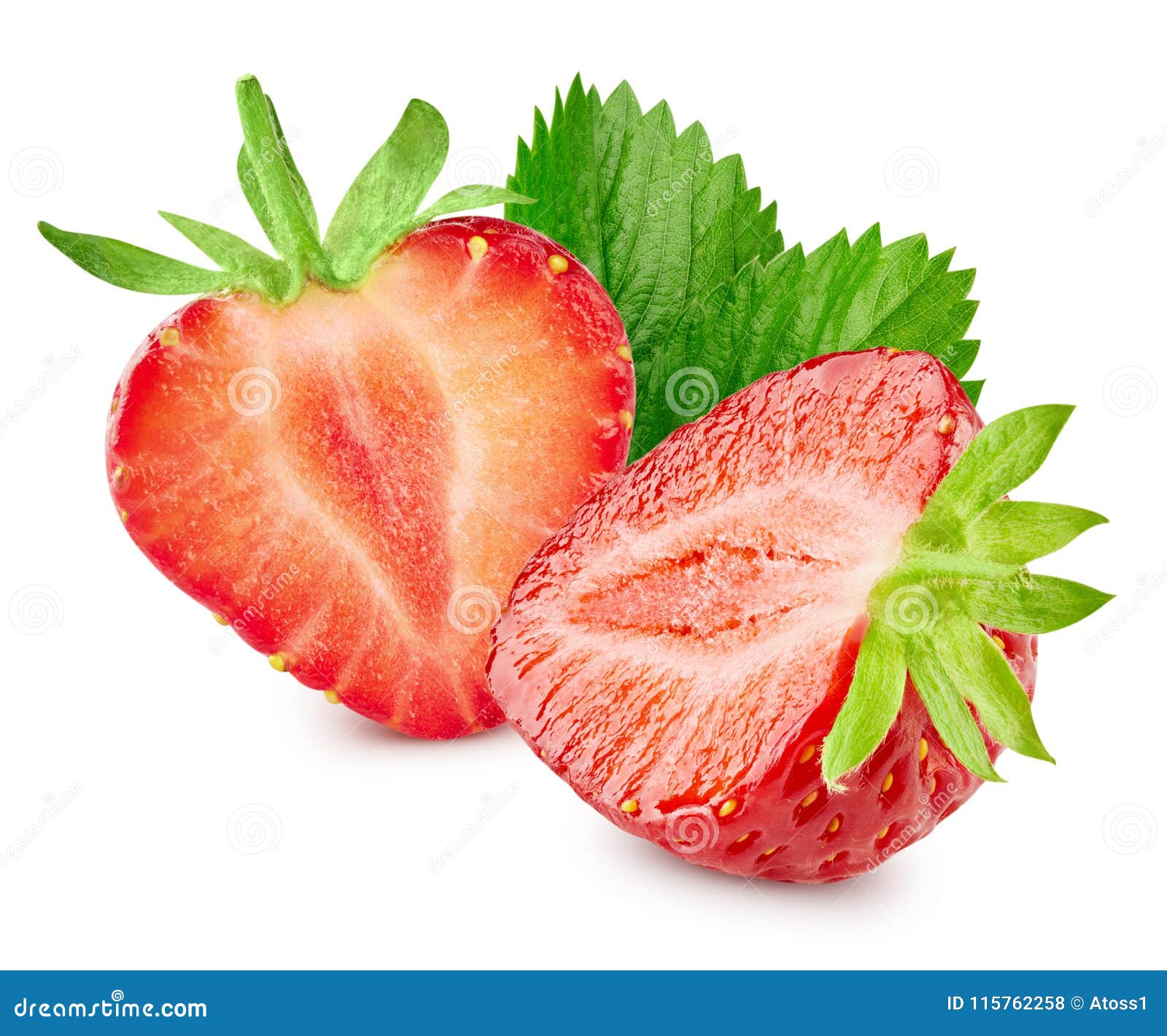 Strawberry half isolated stock photo. Image of fruit - 115762258
