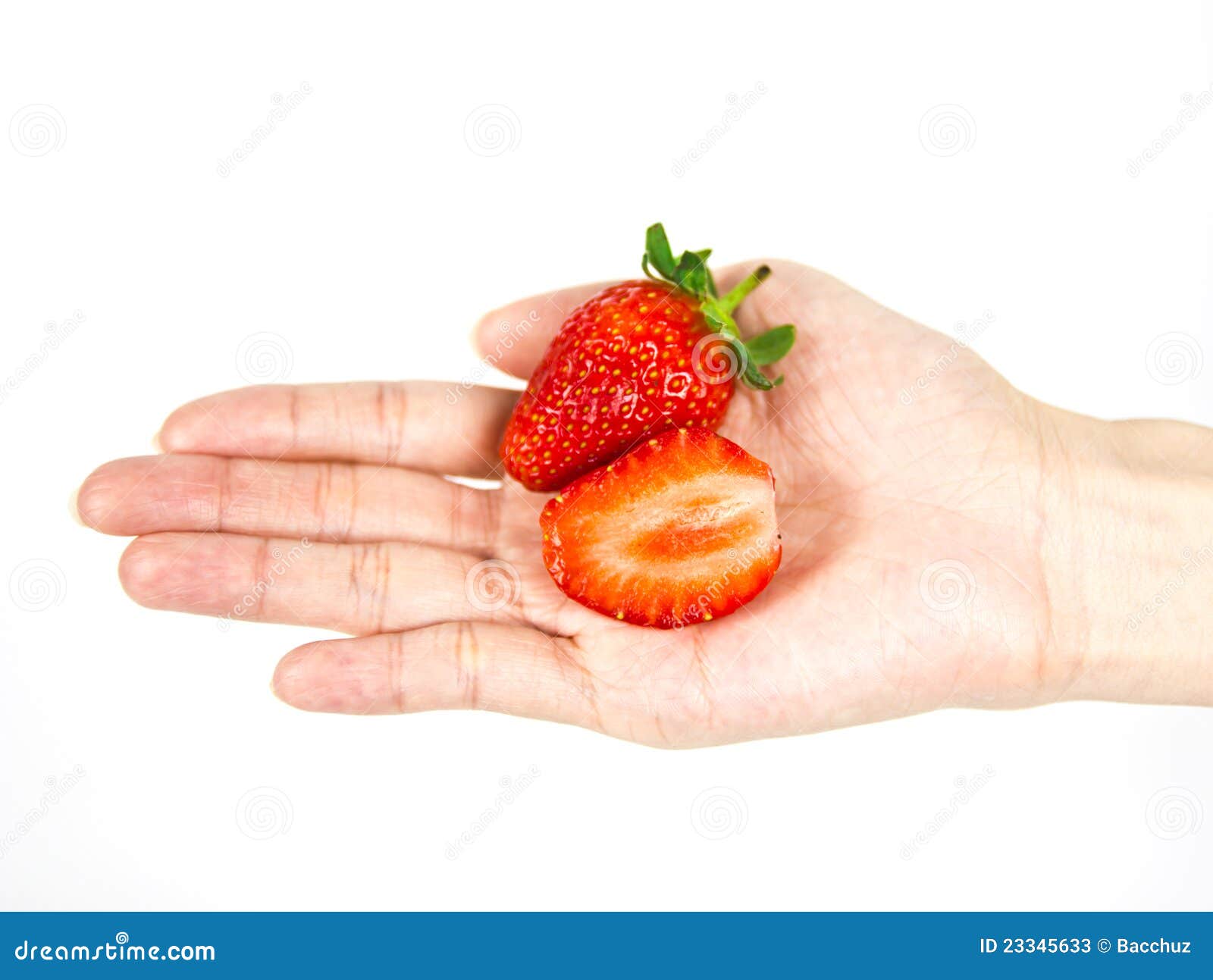 Strawberry in hand stock image. Image of health, fresh - 23345633